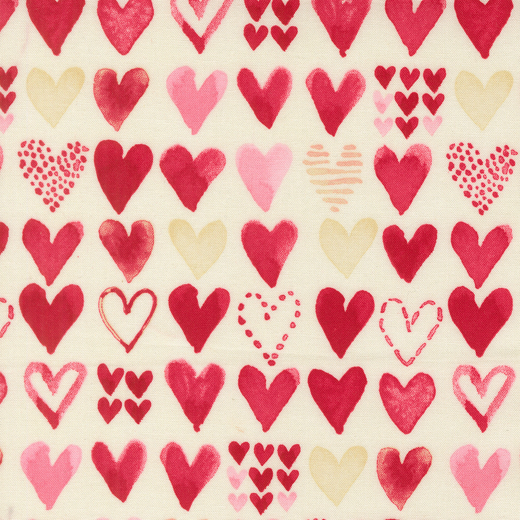 Darling Peony Hearts Cream 48793 11 by Robin Pickens for Moda - 1/2 Ya ...