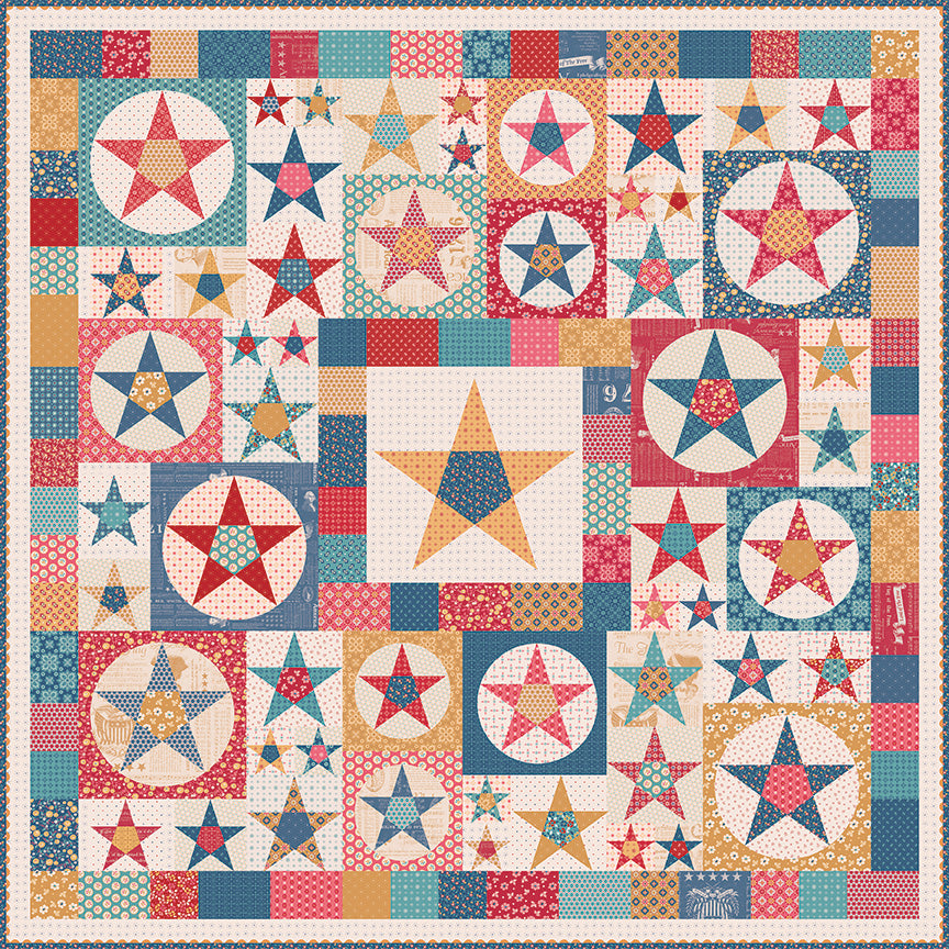 Farmhouse Star Quilt Kit using Americana fabric by Lori Holt of Bee in ...