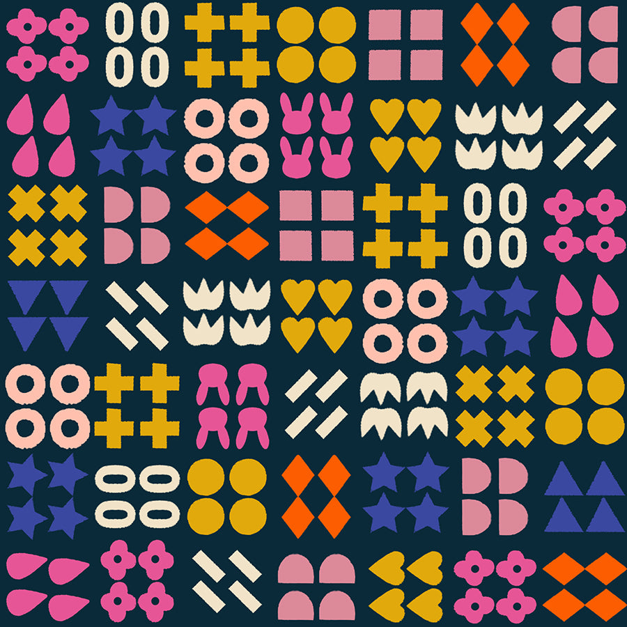 PREORDER Woodland Park Shapes Teal Navy RS1083 14 by Ruby Star Society ...