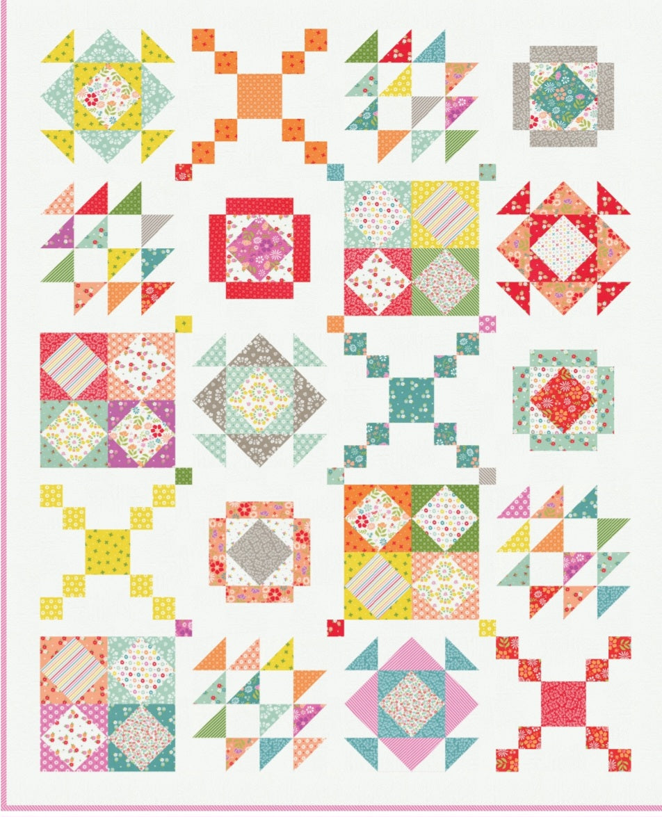 Brightly Sampler Quilt Kit by Sherry and Chelsi- Moda- 59" x 72.5 ...
