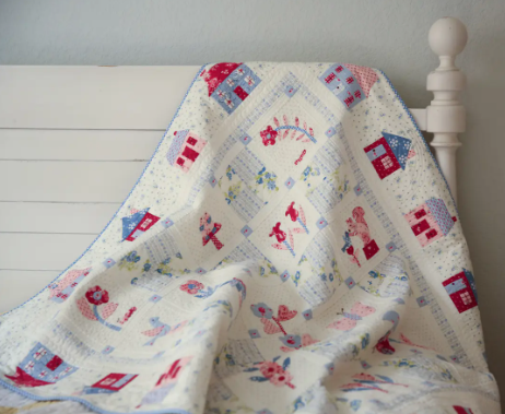 Hollyhocks and Roses - Bunny Hill Designs - Moda – HandmadeIsHeartmade