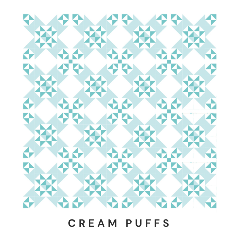 Cream Puffs Quilt Kit using Bella Solids Robins Egg and Frost by Moda ...