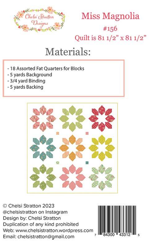 Miss Magnolia Pattern by Chelsi Stratton- Moda- 81" X 81 ...