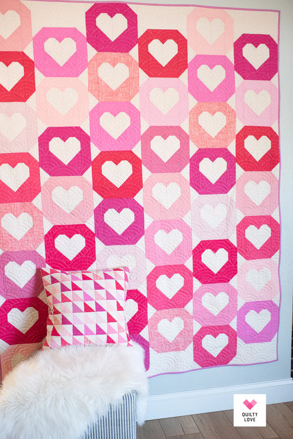 Classic Hearts Quilt Pattern by Emily Dennis- Quilty Love- Multiple si ...